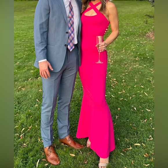 Amazon | Dresses | Crisscross Front Hot Pink Dress | Poshmark